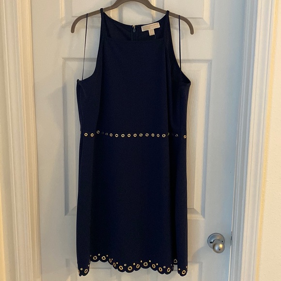MICHAEL Michael Kors | Dresses | Michael Kors Navy Halter Style Rivet ...